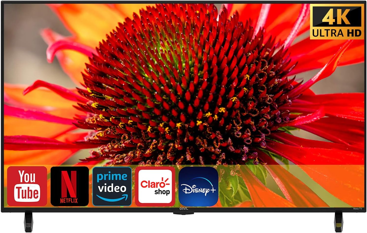 Onn Television LED inteligente Roku de clase 4K (2160P) de 43 ...