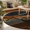 Black Gold Marble 3FT Round Area Rugs for Living Room Brown Luxury ...