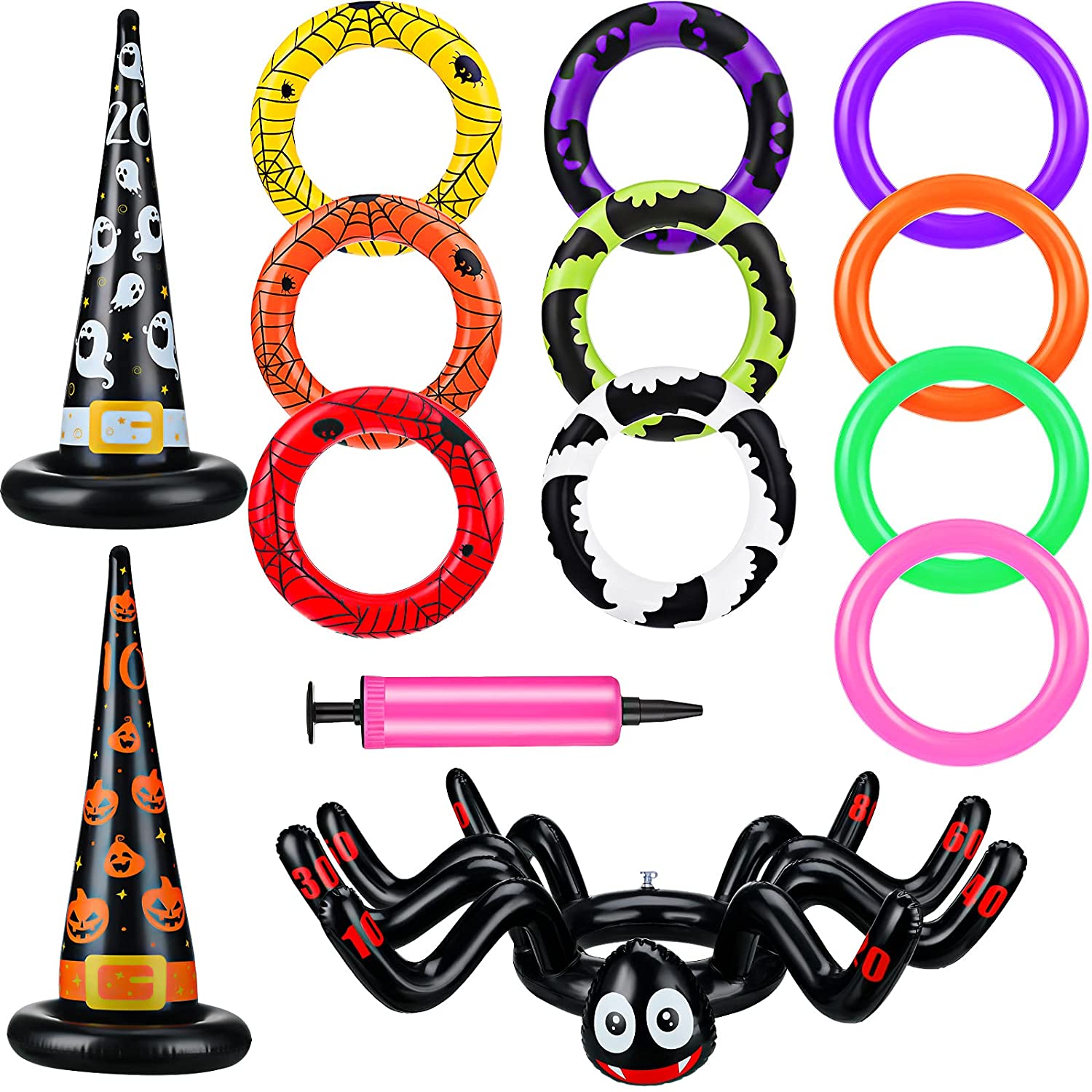 14 Pieces Halloween Inflatable Ring Toss Game Set Includes Inflatable ...