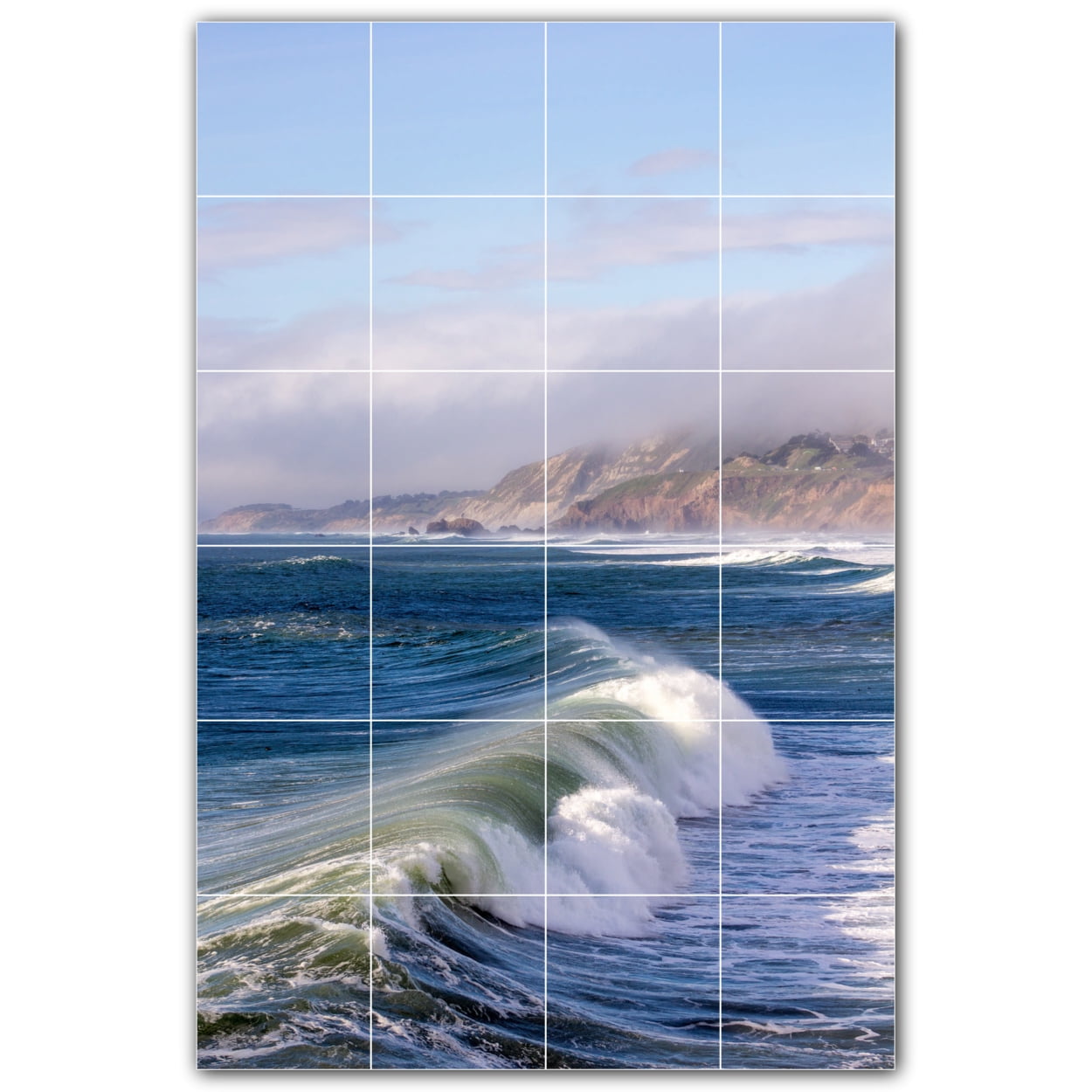 Picture-Tiles.com: Waves Ceramic Tile Wall Mural WAL501157-46L. 32"W x ...