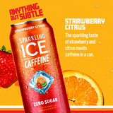 Sparkling Ice® +Caffeine, Sugar-Free Strawberry Citrus Sparkling Water, 16 Fl Oz - Walmart.com