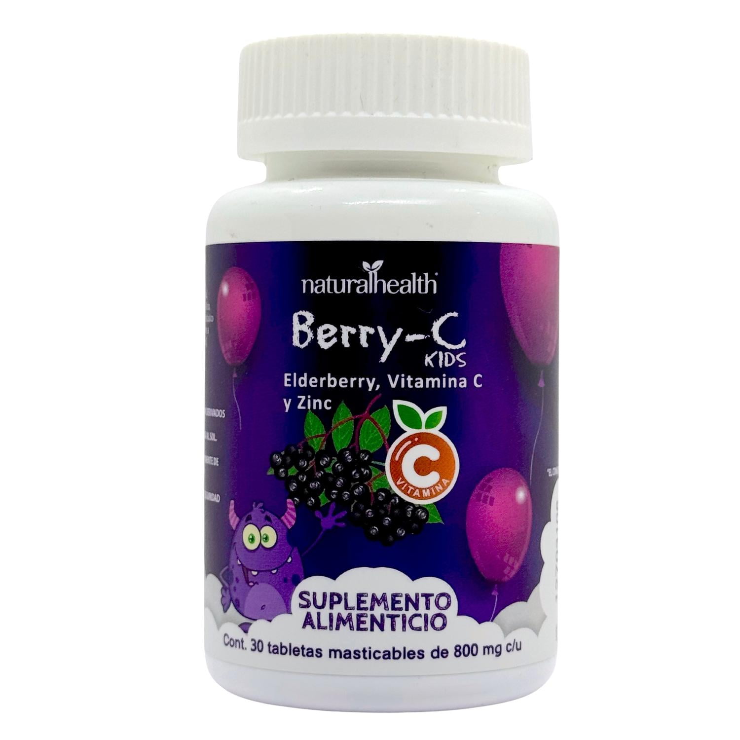 Berry-C Kids Vitamina C 30 tabletas masticables Niños Natural Health ...