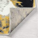 Free Shipping! Bliss Rugs 2x8 Modern Yellow Abstract Polypropylene ...