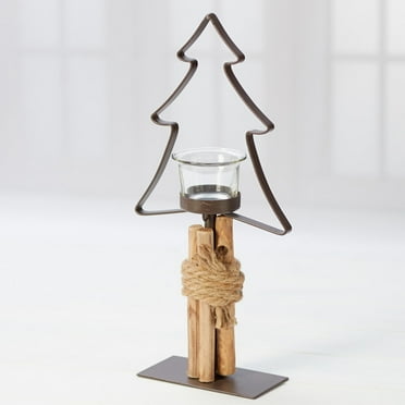 Stylish Tree Trunk Candle Holder, Green - Walmart.com