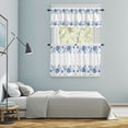 Blue Roses Kitchen Curtains Set for Windows, Botanical Floral Leaf ...