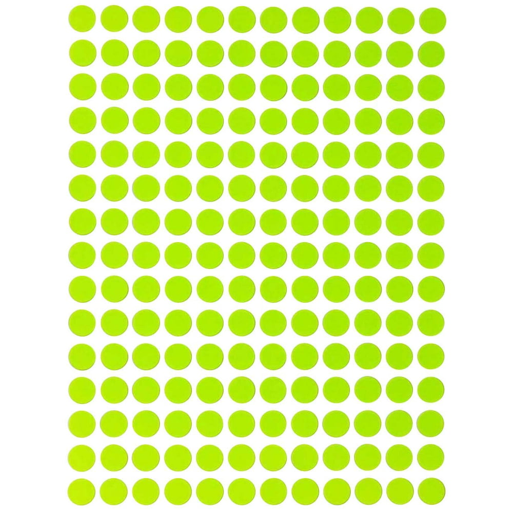 Royal Green Sticker Dots ¼” 8mm 5/16 Colored Dot Stickers in Neon ...