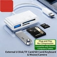 3 Slot Card Reader Adapter USB C to Card Reader with USB Port for ...