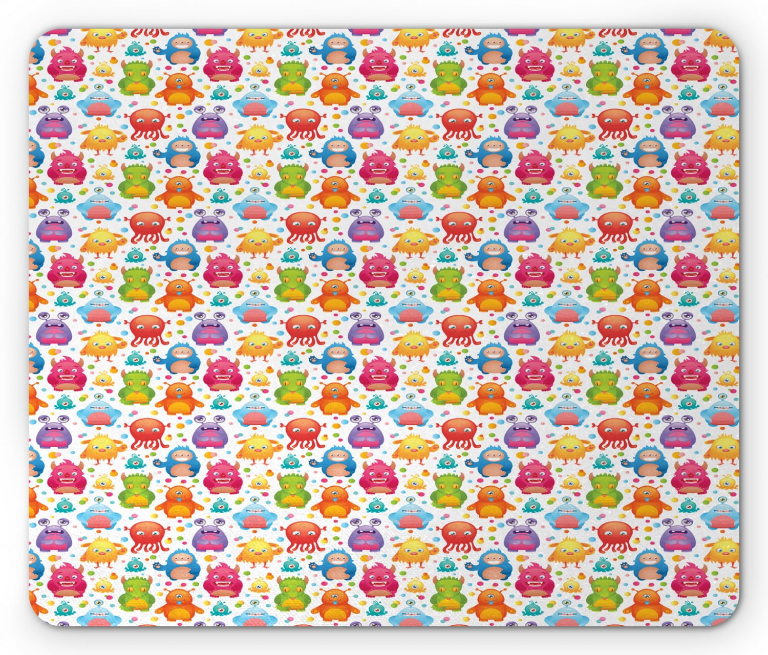 Alien Mouse Pad, Mutant Monsters on Colorful Dotted Background Alien ...