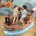 Costway Inflatable Pirate Ship Playhouse with Built in Motor Inflatable ...