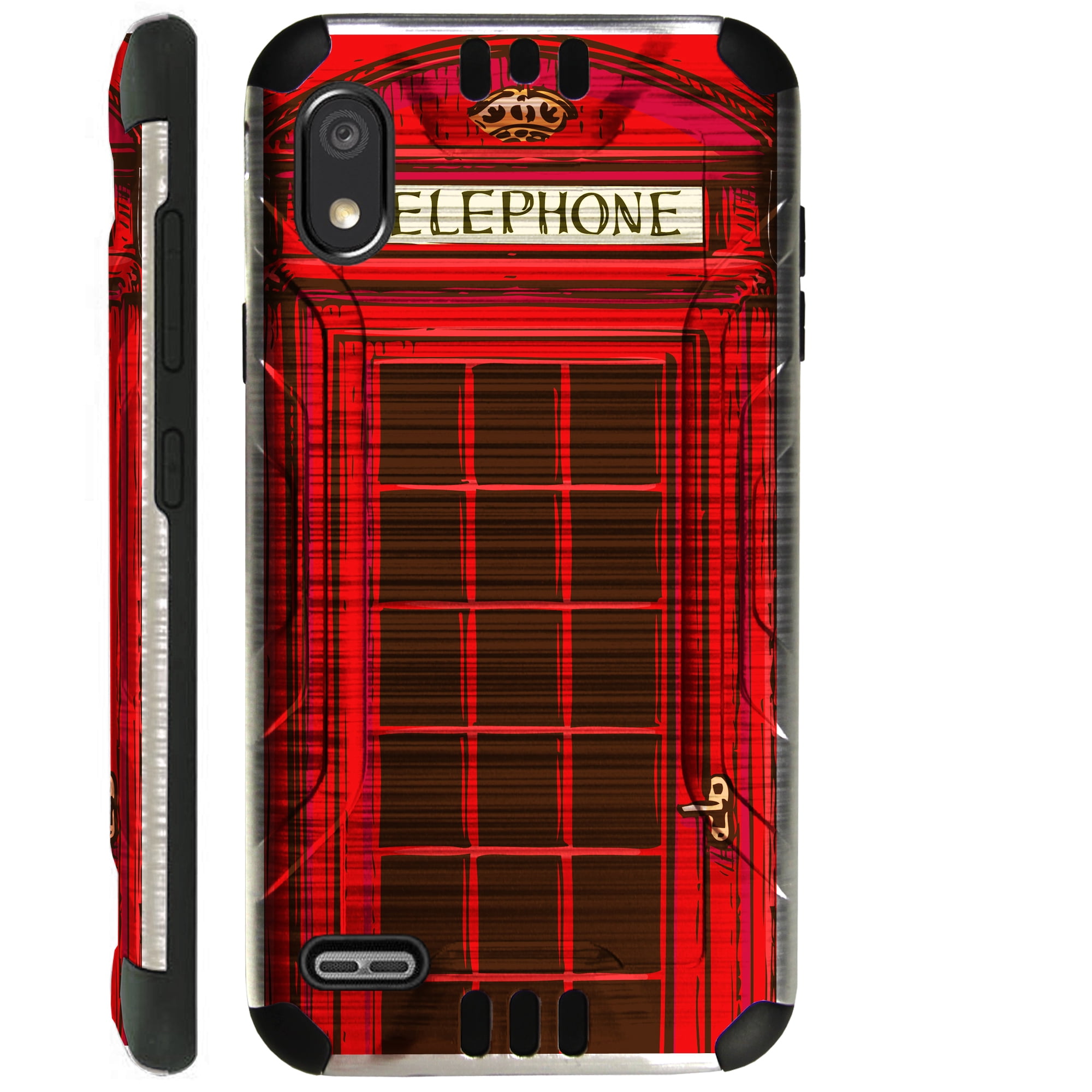 Compatible with TCL A2 Brushed Metal Texture Silver Guard Hybrid TPU ...