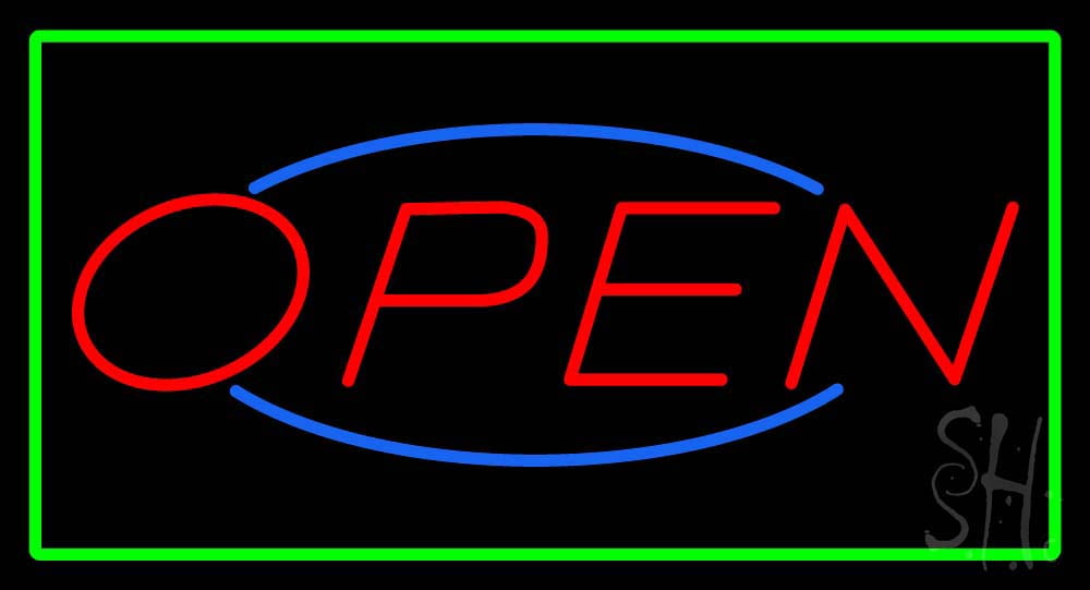 Open Animated LED Neon Sign 13 x 24 - inches, Clear Edge Cut Acrylic ...
