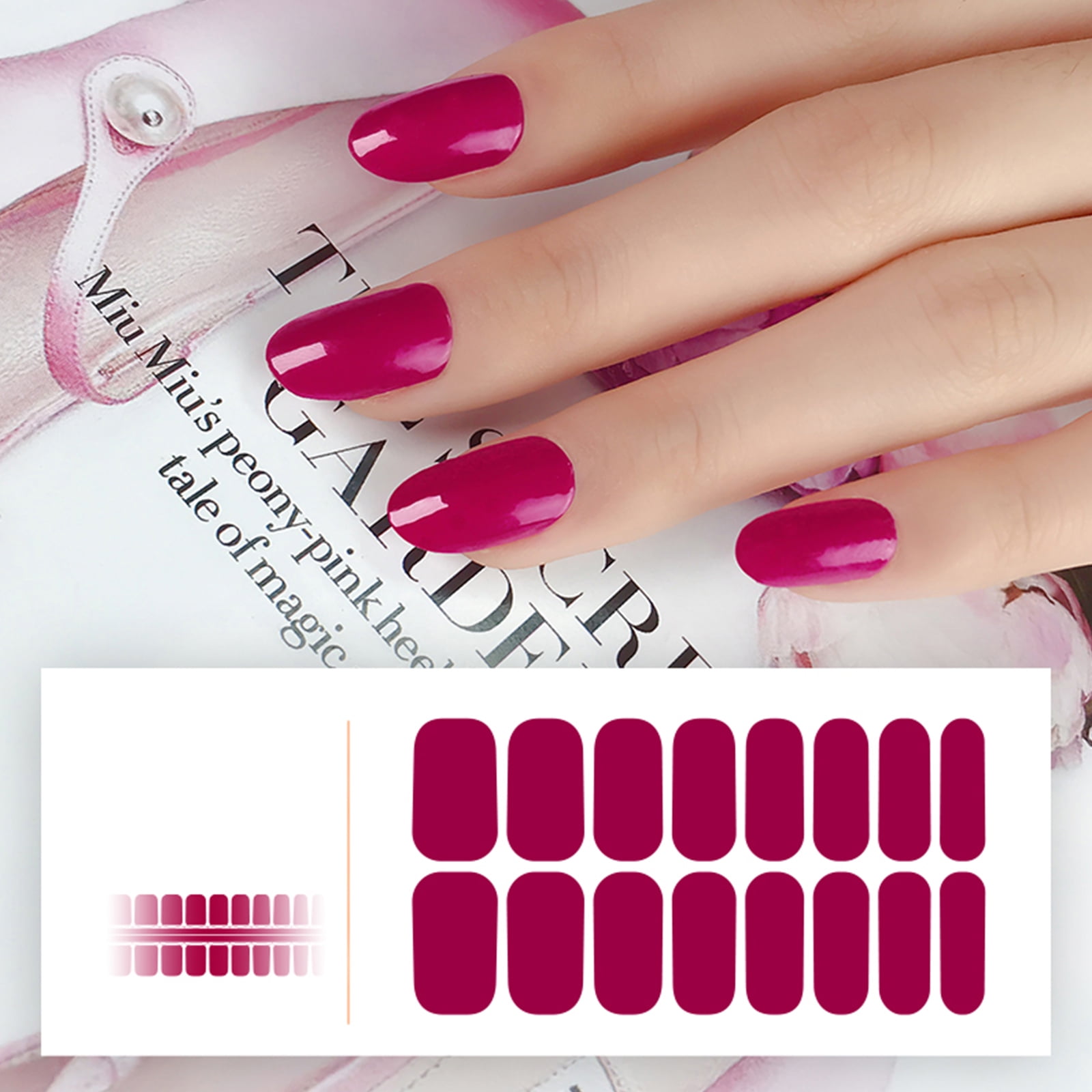 Stick On Nail Polish Strips Full Nail Wraps Nail Polish Stickers Semi ...