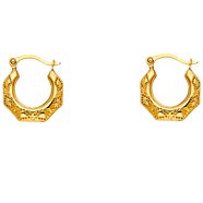 Primal Gold 10 Karat Yellow Gold Fancy Small Hoop Earrings - Walmart.com
