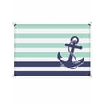 Blue Anchor Sun Shade Sail 6.5'X10' Costal Mint Green White Stripes ...