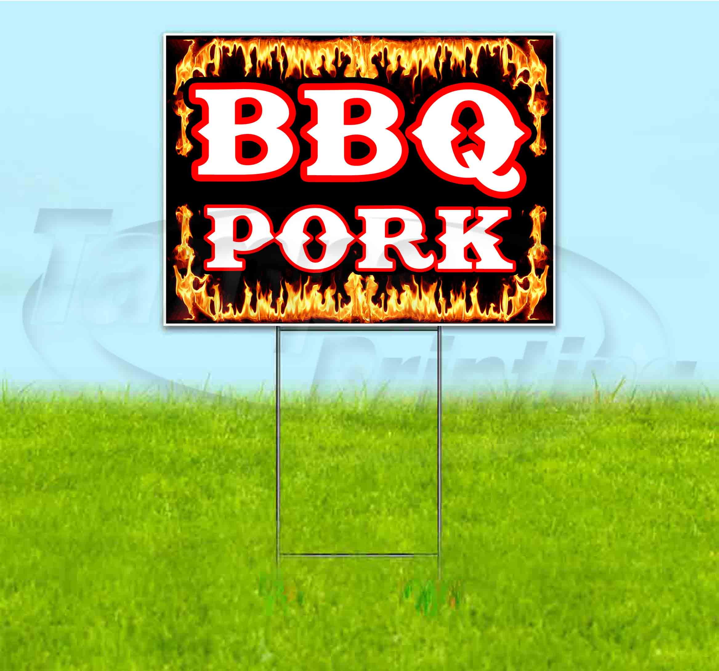 BBQ PORK (18" x 24") Yard Sign, Quantity Discounts, Multi-Packs ...