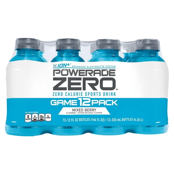 Powerade Zero Mixed Berry Sports Drink 12 oz Plastic Bottles - Pack of ...