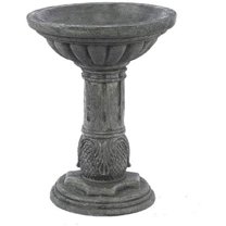 Solid Rock Stoneworks Celtic Birdbath - Verde Stain - 27" Tall x 18" Diameter - Walmart.com