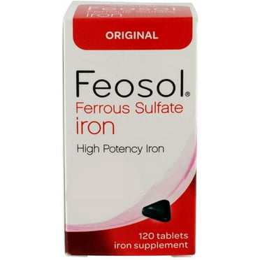 Feosol Original Ferrous Sulfate Iron Supplement Tablets, 120 Count ...