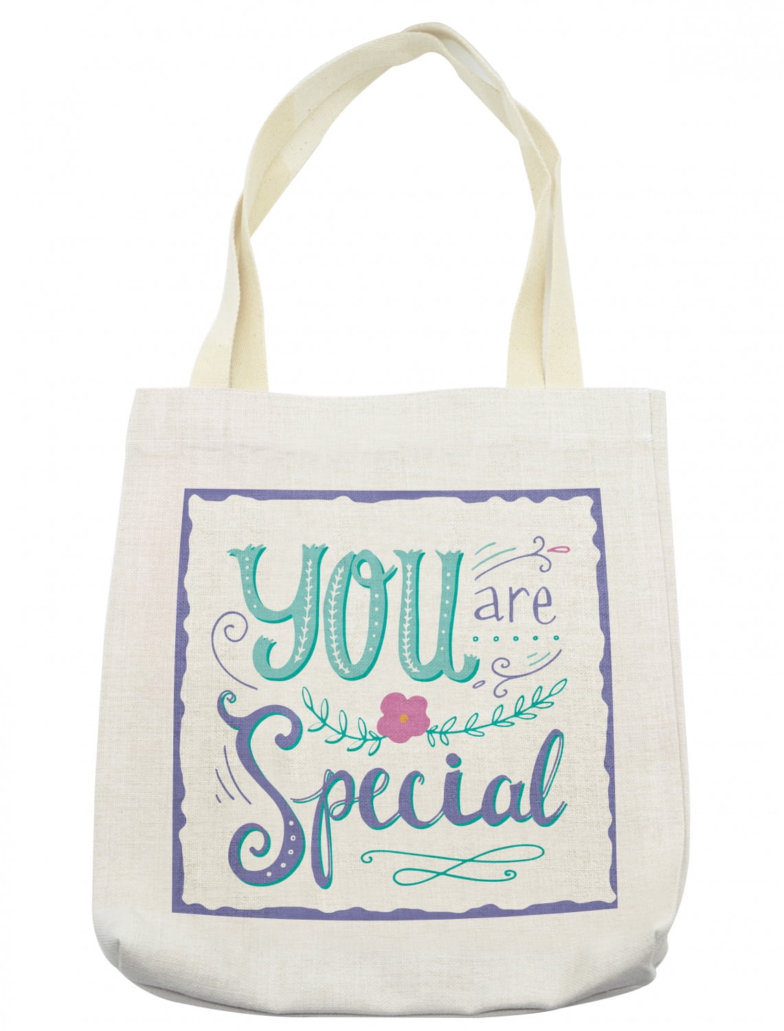 Saying Tote Bag, Romantic Design You are Special Floral Text in Frame ...