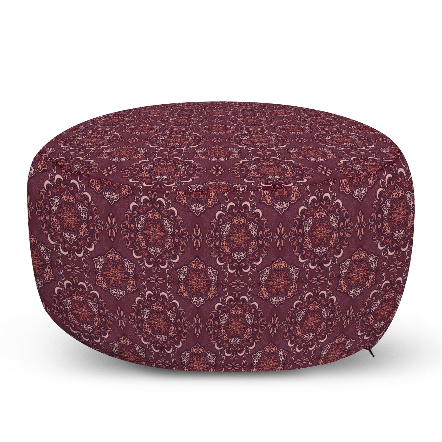 Ethnic Pouf Cover with Zipper, Royal Victorian Style Boho Damask with ...