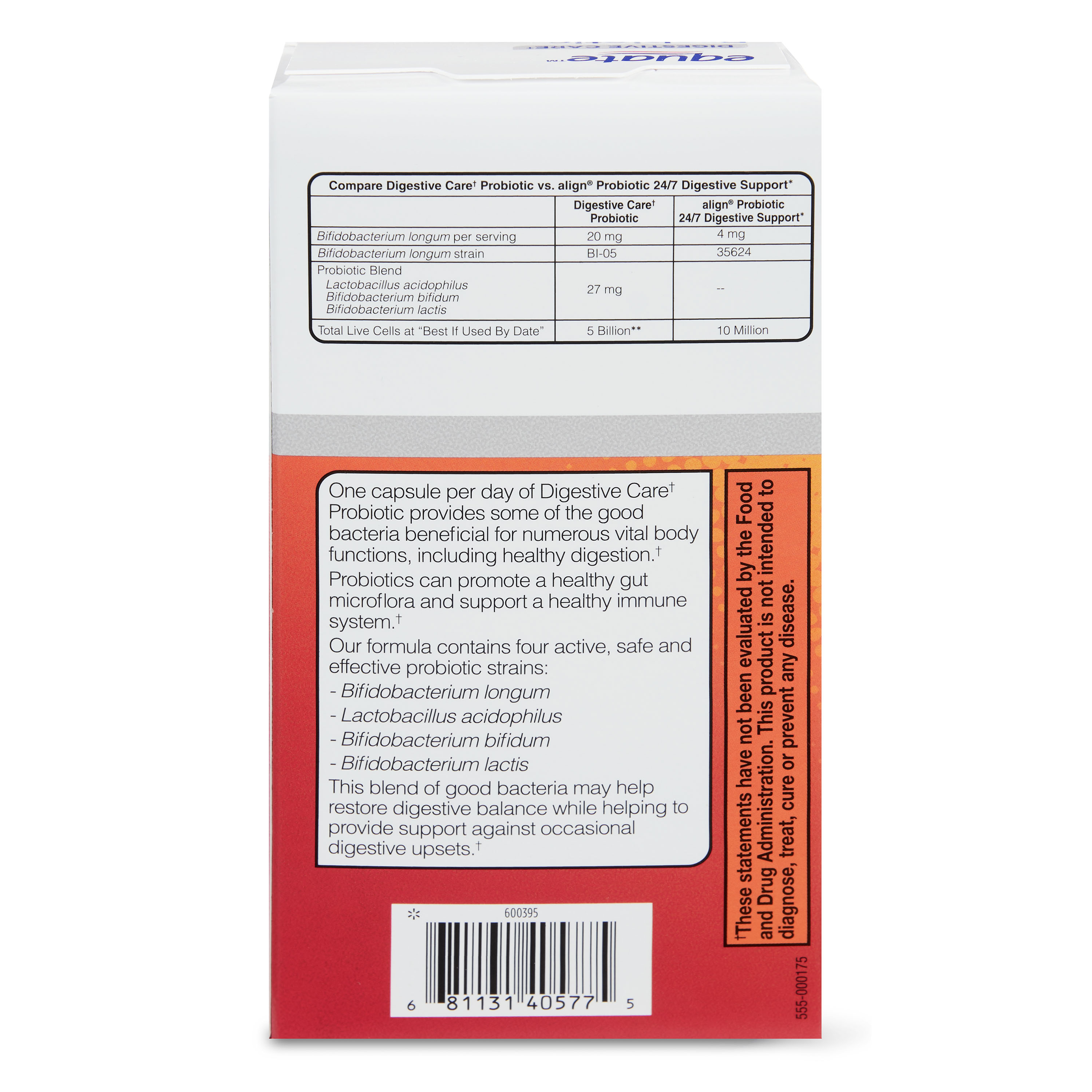 Buy Equate Digestive Care Probiotic Digestive System Support Delayed ...