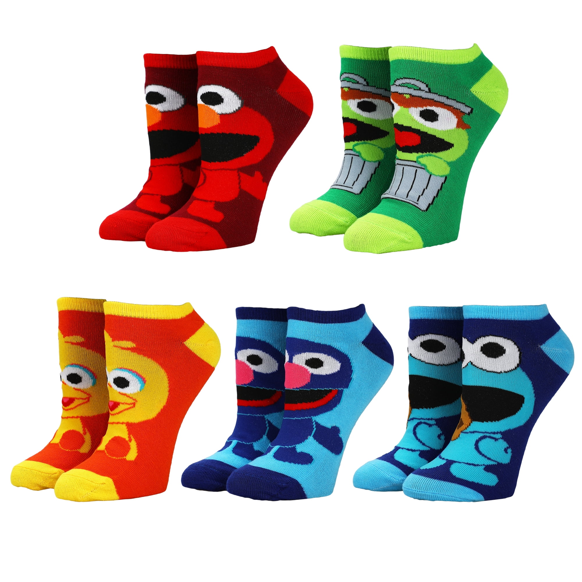 Sesame Street Chibi Characters 5 Pack Ankle Socks for Women - Walmart.com