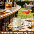 360° Rotating Crystal Whiskey Glass, Heavy Base Spinning Old Fashioned ...