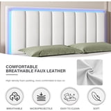 4 Ever Winner Twin Bed Frame with LED Light Headboard, White, Modern ...