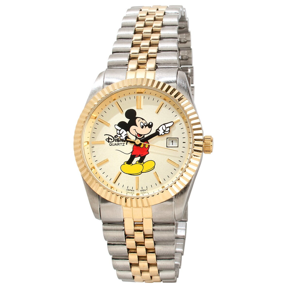 Disney Parks Mickey Mouse Two-Tone Hands Wrist Large Metal Watch New ...