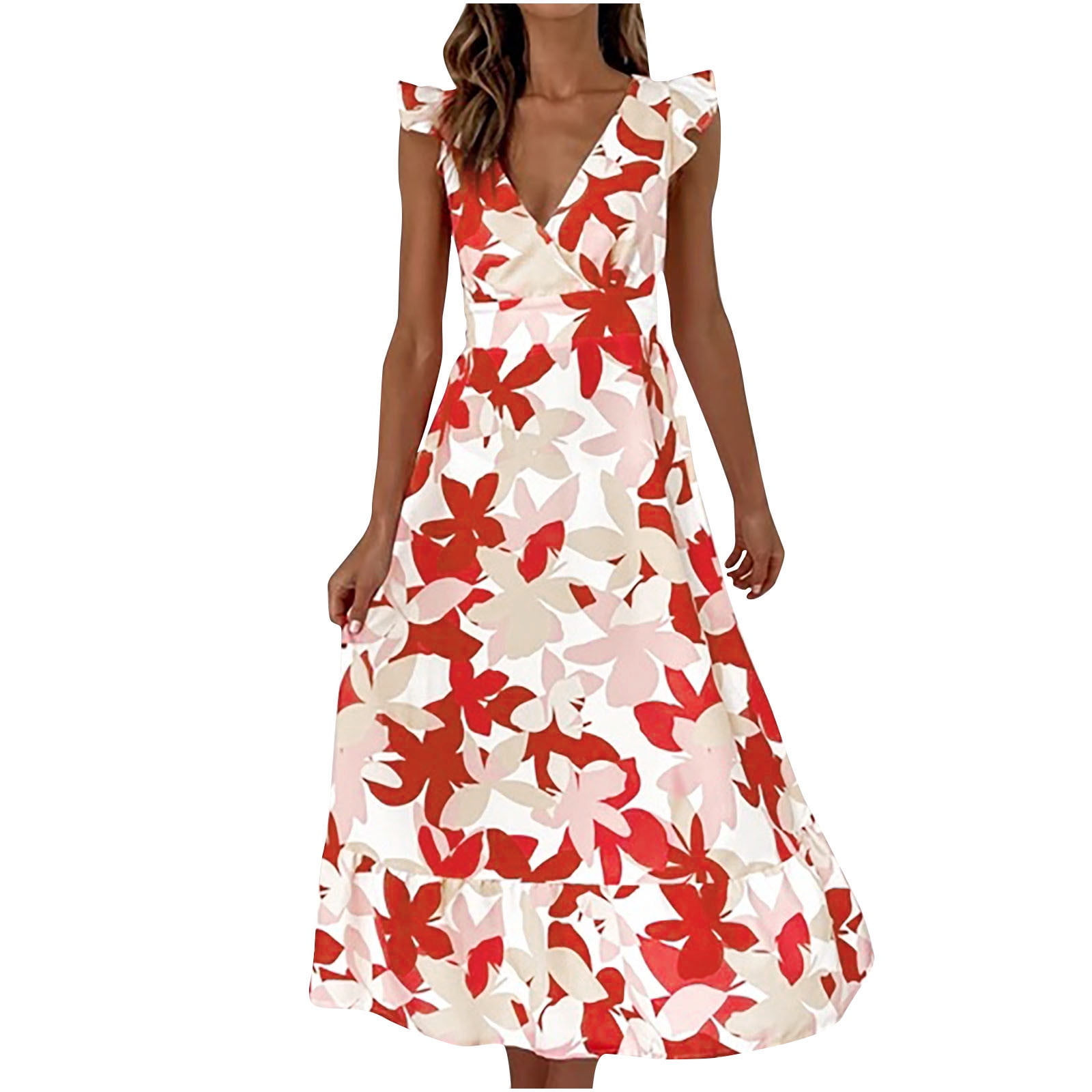 IROINNID Sleeveless V-Neck Dress For Women Fashion Summer Casual ...