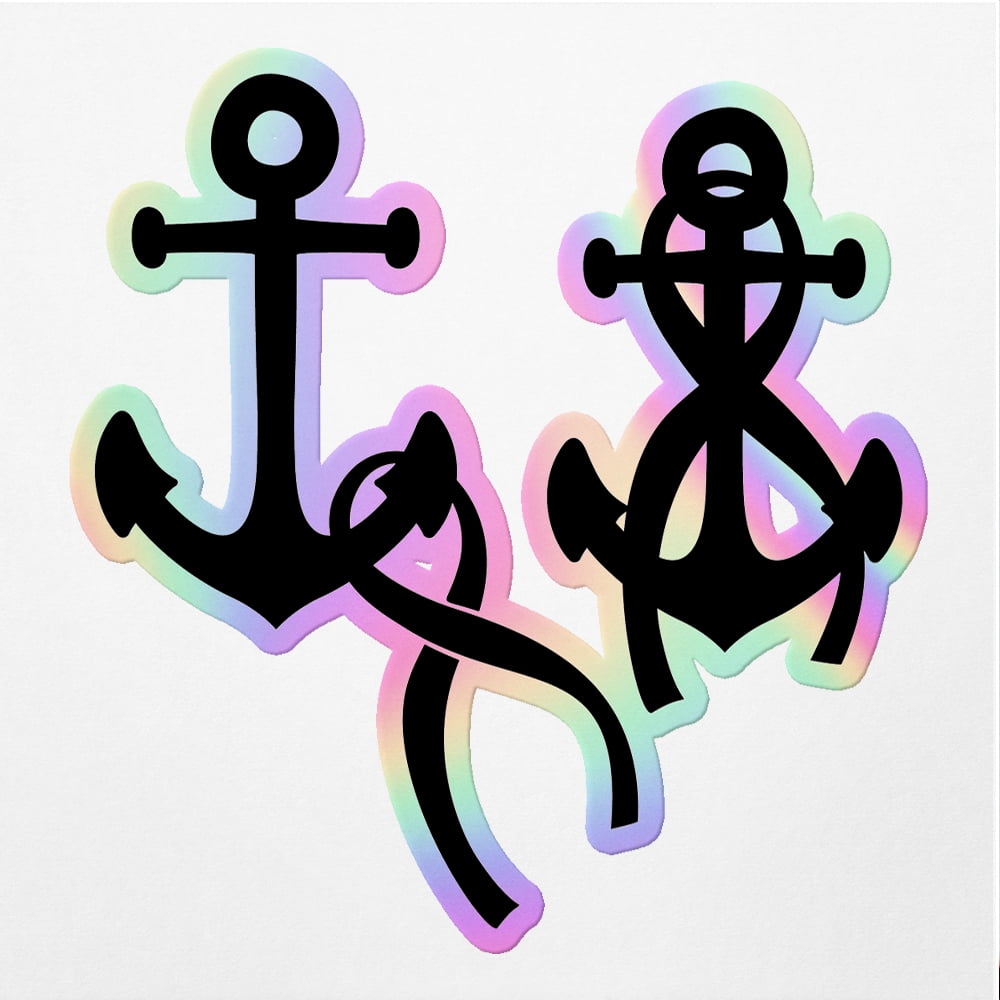 Vinyl Stickers Decals Of Anchors Ribbon Illustration - Apply On Any ...