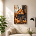Autumn Pumpkin Harvest Canvas Wall Art – Fall Decor with Black Polka ...