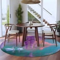8ft Round Rug Purple Lavender Area Rugs for Living Room Bedroom ...