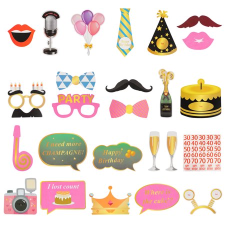 1 Set of 24 Pcs Children Birthday Party Photo Props Handheld Photo ...