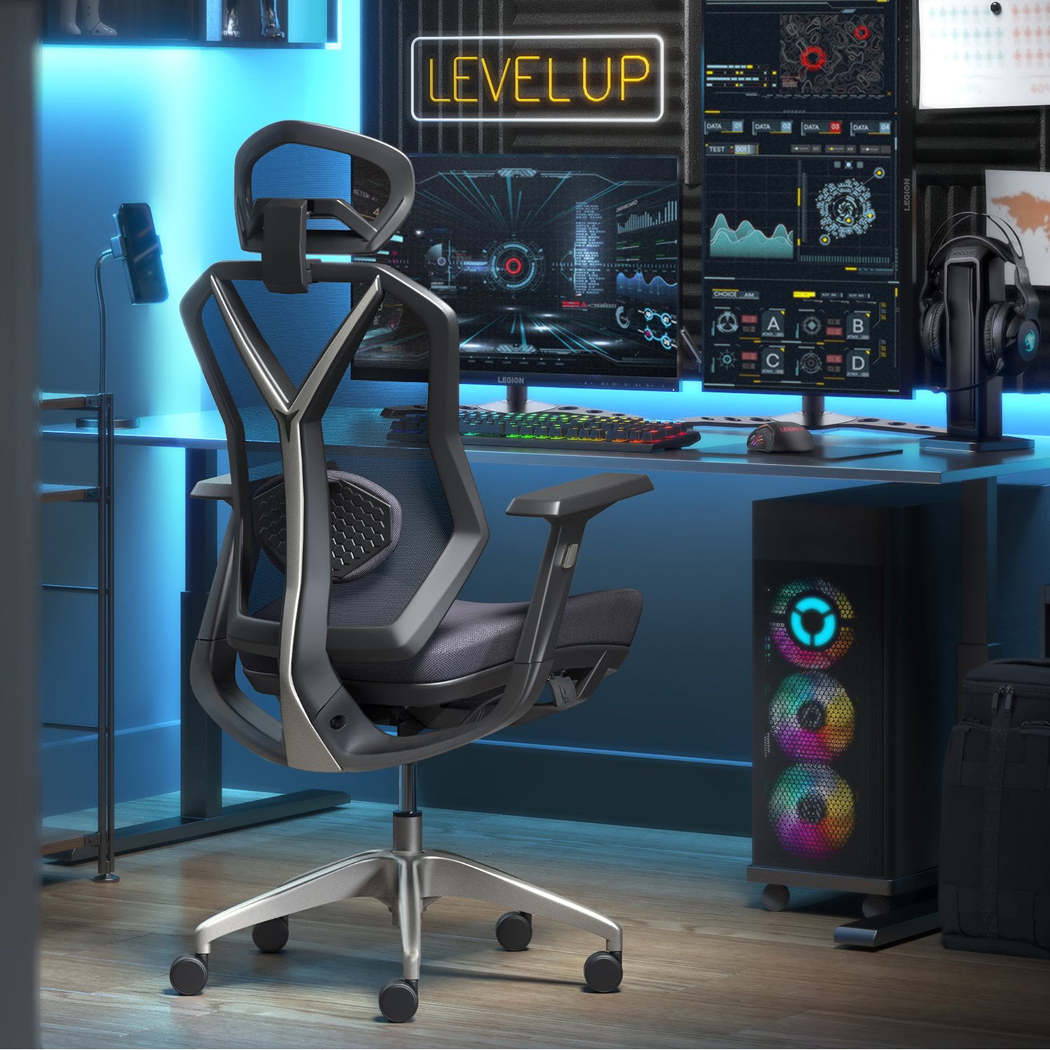 Lenovo Legion Mesh High Back Adjustable Gaming Office Chair, Assorted ...