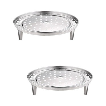 2 Pcs Stainless Steel Steamer Tray Rack Plate Steam Cooking Rounda3d8 ...
