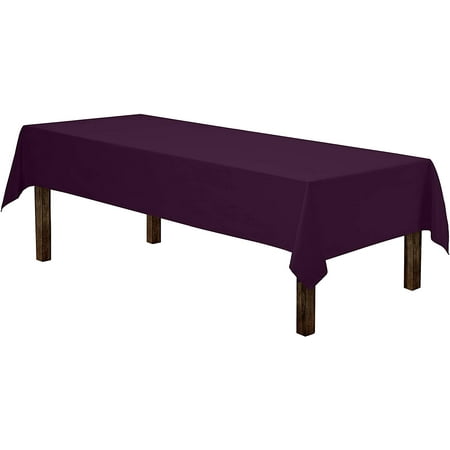 Rectangle - 60 x 126 Inch - Eggplant Rectangular Table Cloth for 8 Foot ...