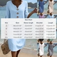 3/4 Sleeve Summer Cotton Linen Midi Dress for Women Button V Neck High ...