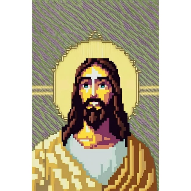 24x36 gallery poster, Jesus Christ 8 bit graphics p10 - Walmart.com