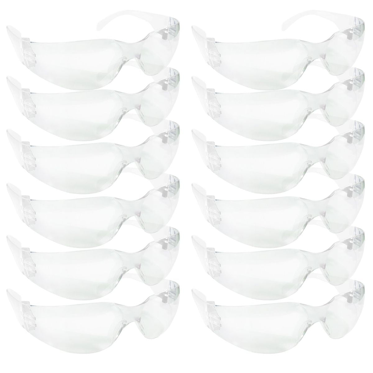 Safe Handler Clear Lens White Temple Safety Glasses For Men/Women (Pack ...