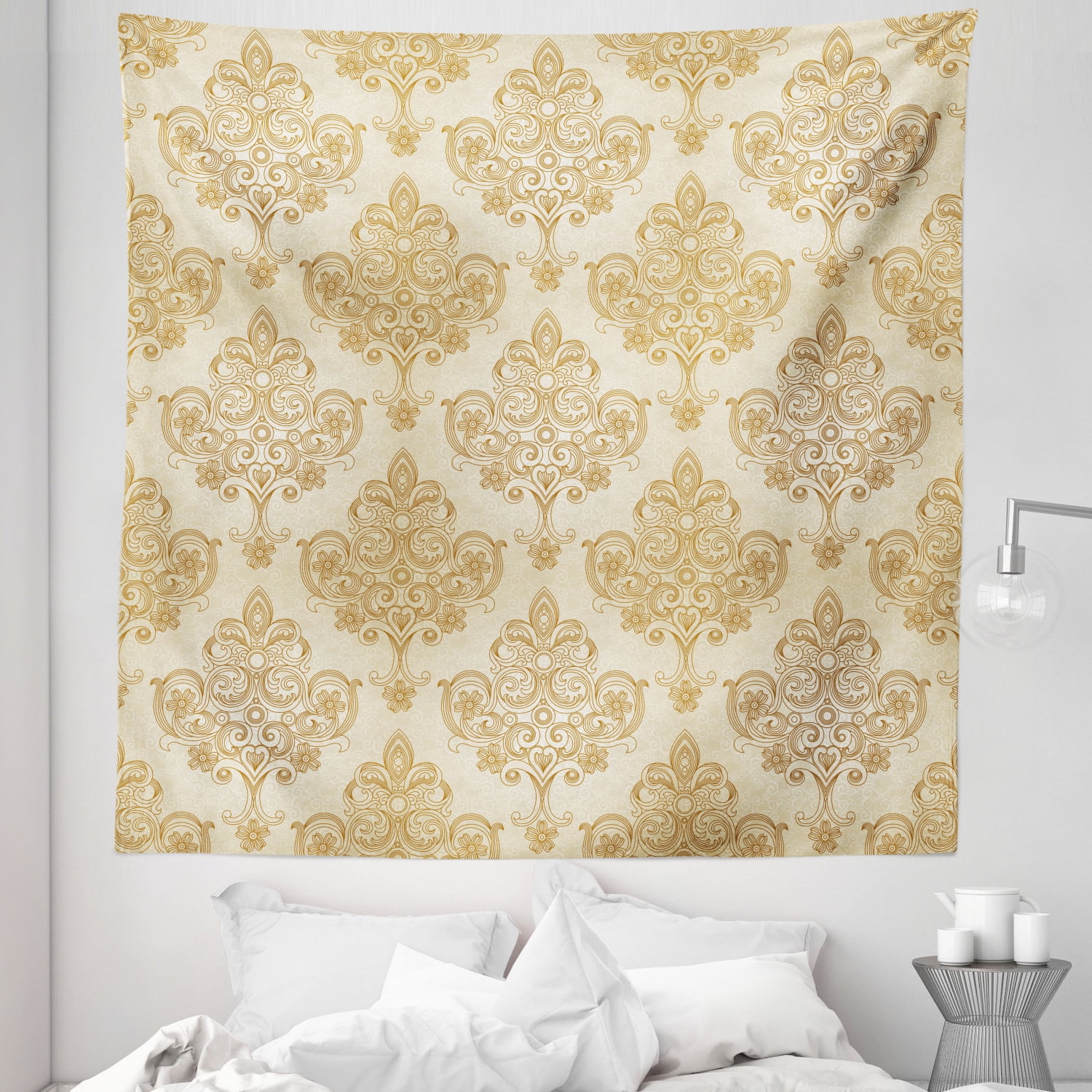 Vintage Tapestry, Vintage Baroque Pattern with Curved Flower Lines ...