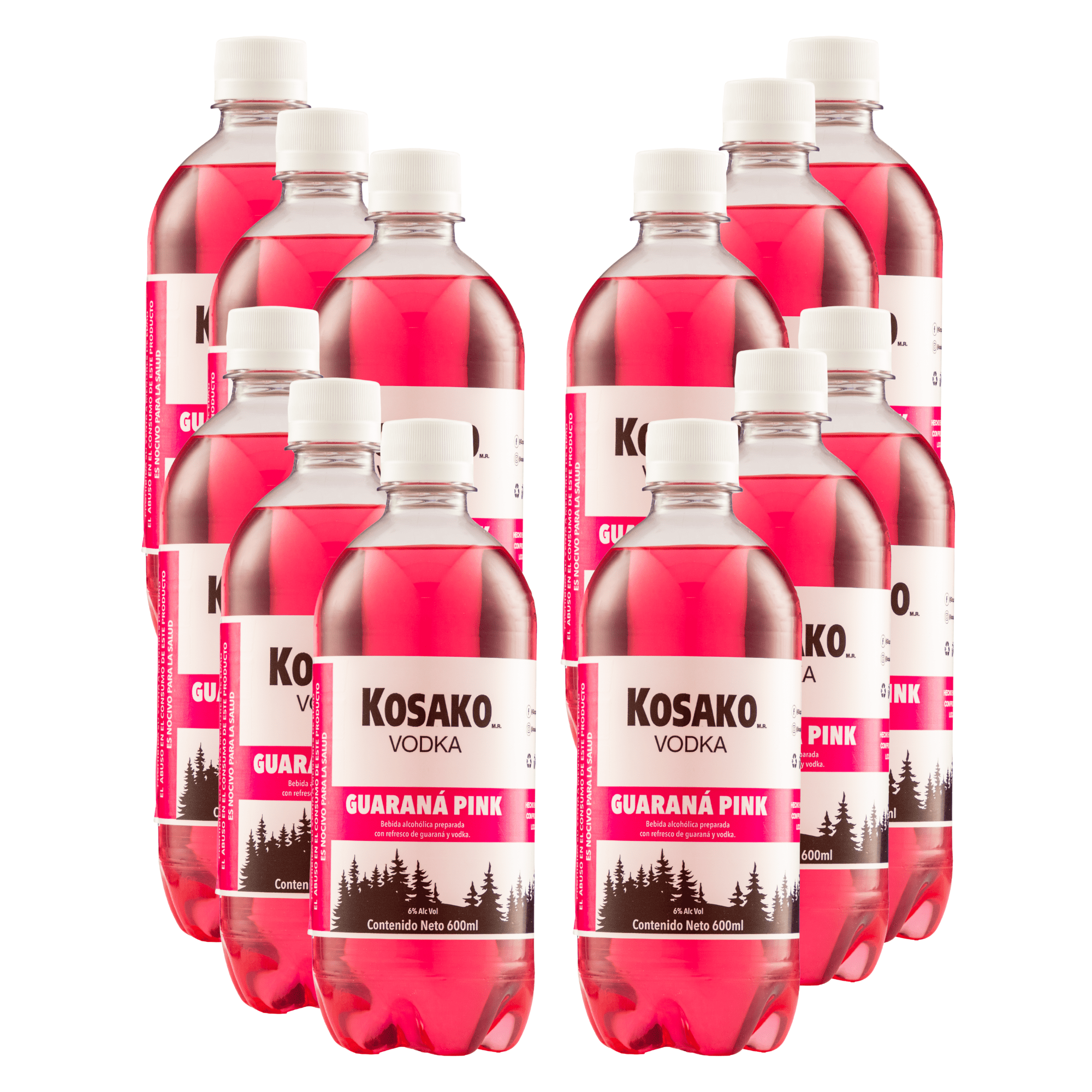 12 Pack Bebida Kosako Guaraná Pink 600 Ml Kosako Bebida Preparada con ...
