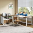 Tribesigns L Shaped Executive Desk with File Drawer Cabinet and Storage ...