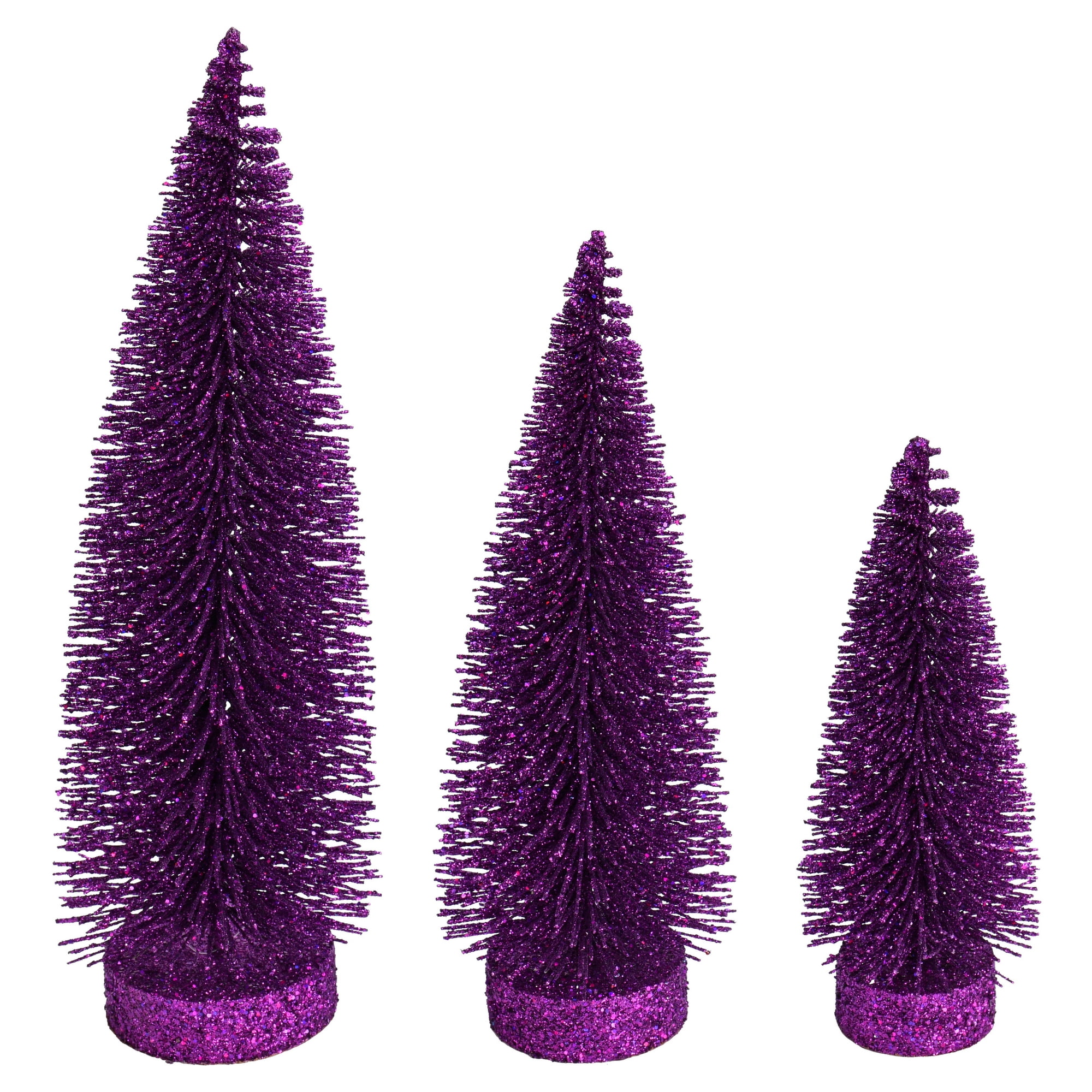 Vickerman 7"-9"-11" Plum Glitter Oval Pine Artificial Christmas Tree ...
