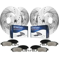 Detroit Axle - Front Rear Drilled & Slotted Rotors Ceramic Brake Pads ...
