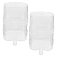 Alasum 2Pcs Bird Food Feeding Bowls Transparent Parrot Cage Feeders ...