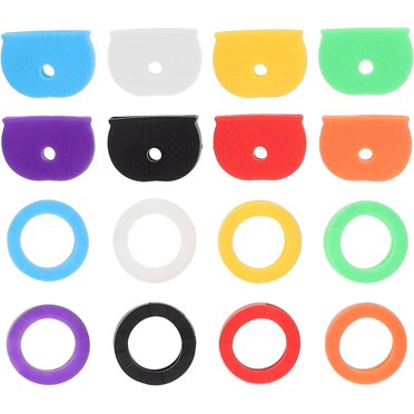 64 Pcs Silicone Key Caps Covers Tags Set, Multicolor Key Ring ...