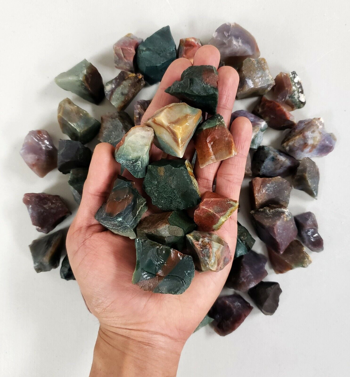 Raw BLOODSTONE Crystal - 1" to 2" from India - aka Heliotrope - Bulk ...