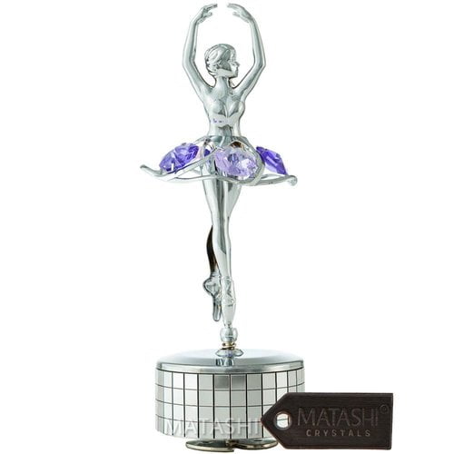Matashi Crystal Ballet Dancer Music Box ''Swan Lake'' Table Top ...