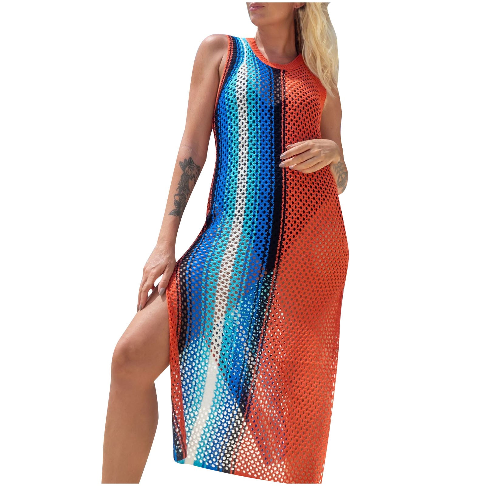 Traje de baño para mujer Camisa para el sol Bohemio Tejido hueco Borlas ...